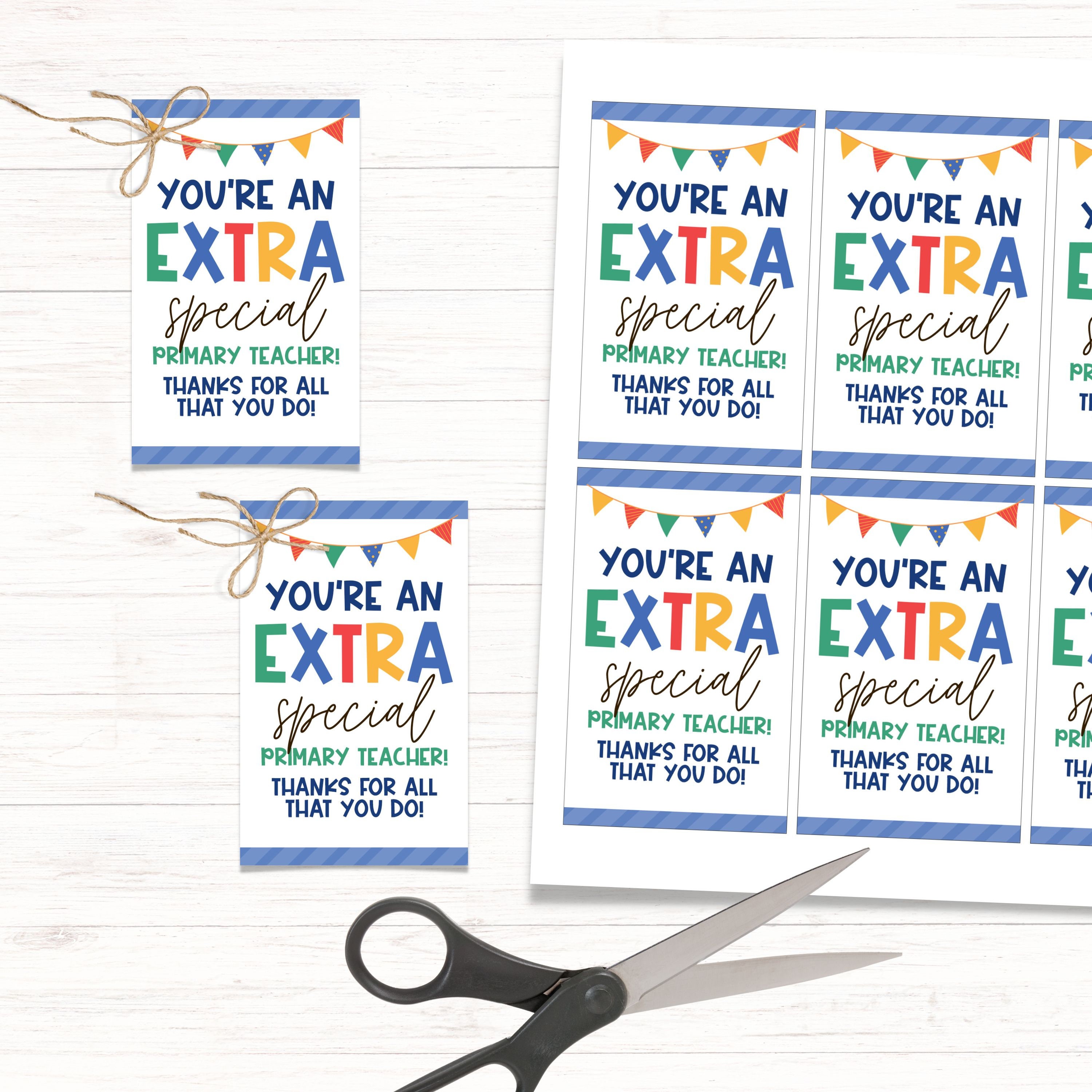 Extra Primary Teacher Gift, Gum Gift Tag, Primary Teacher Gift ...
