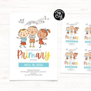 Primary Program Invite, Primary Presentation Invitation, LDS Primary ...