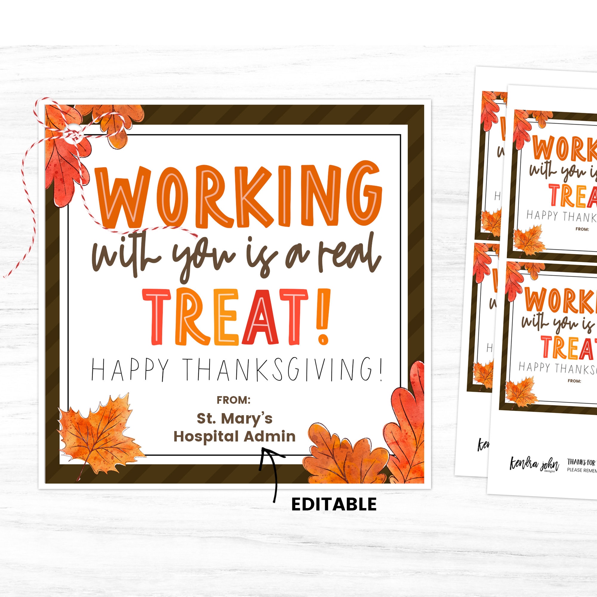 Thanksgiving Appreciation Treat Tag, Thanksgiving Employee Thank You ...