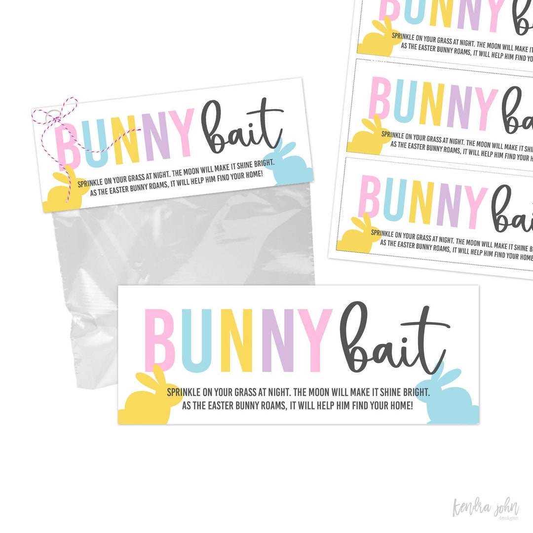 Bunny Bait, Easter Bunny Food, Easter Bag Topper, Easter Gift Tag ...