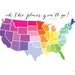 US Map Download - Rainbow - Printable 8x10 - Etsy