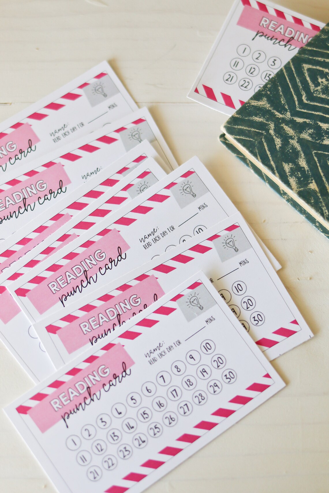 Reading Punch Card Reward Chart Homeschool Reading Log - Etsy