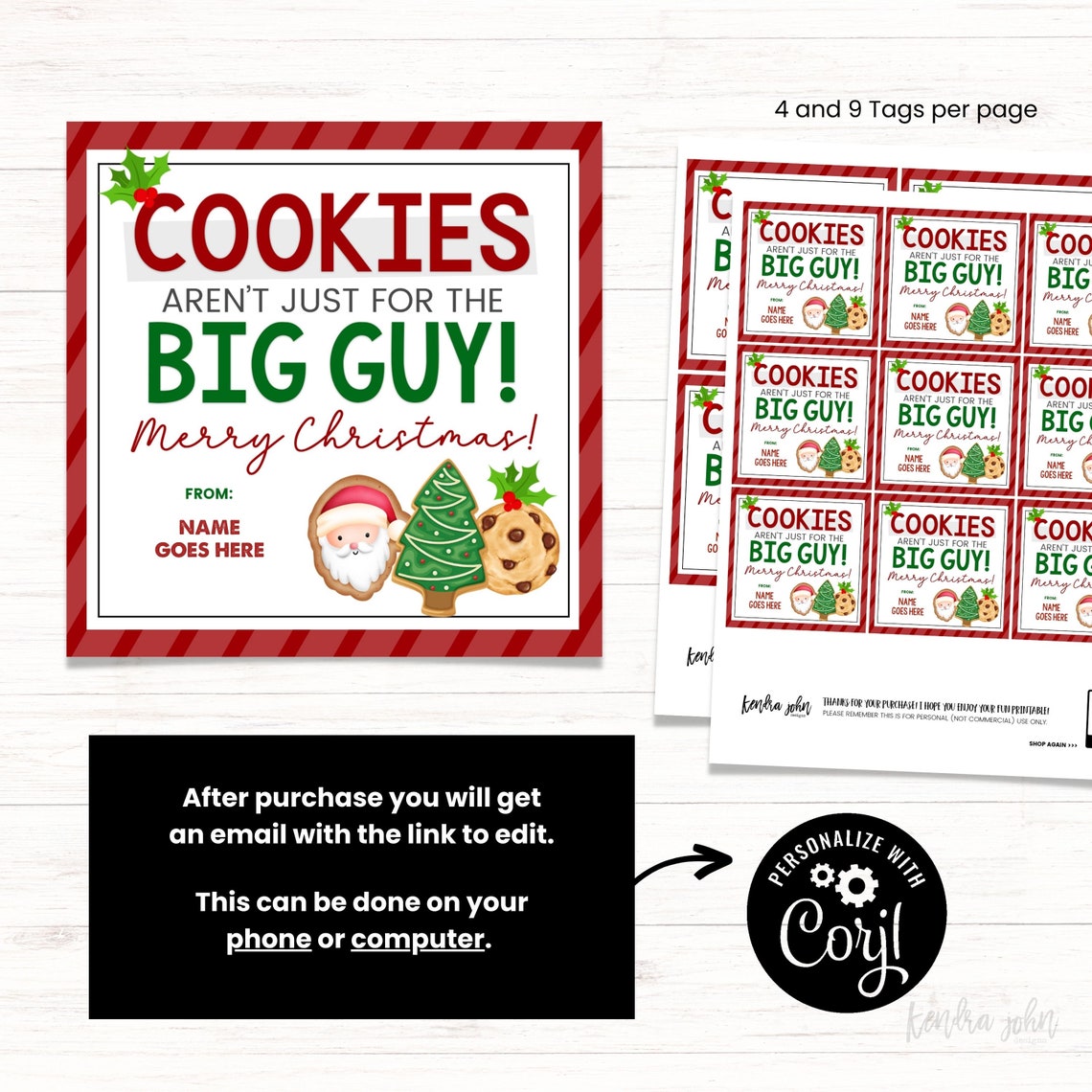 Christmas Cookie Gift Tag, Cookie Neighbor Gift, Neighbor Christmas ...