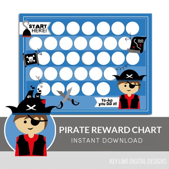Pirate Kids Reward Chart Instant Download | Etsy