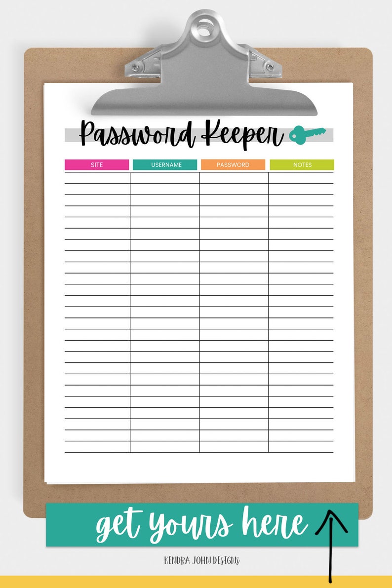 Password Tracker Password Keeper Printable Password Log | Etsy