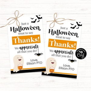 Halloween Thank You Tag, Halloween Appreciation Gift, Teacher Halloween ...