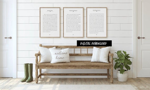 Large Wall Decor Giant Book Page Prints Farmhouse Wall - Etsy
