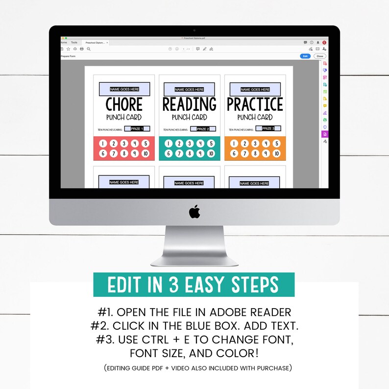 Kids Punch Cards, Punch Card Template, Chore Punch Card, Reward Chart ...