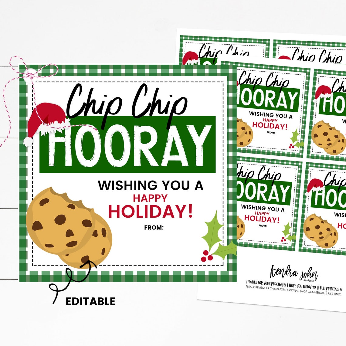 Cookie Gift Tag Neighbor Christmas Gift Printable Christmas - Etsy
