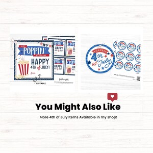 4th of July Popcorn Tag, July Employee Appreciation, 4th of July Treat ...