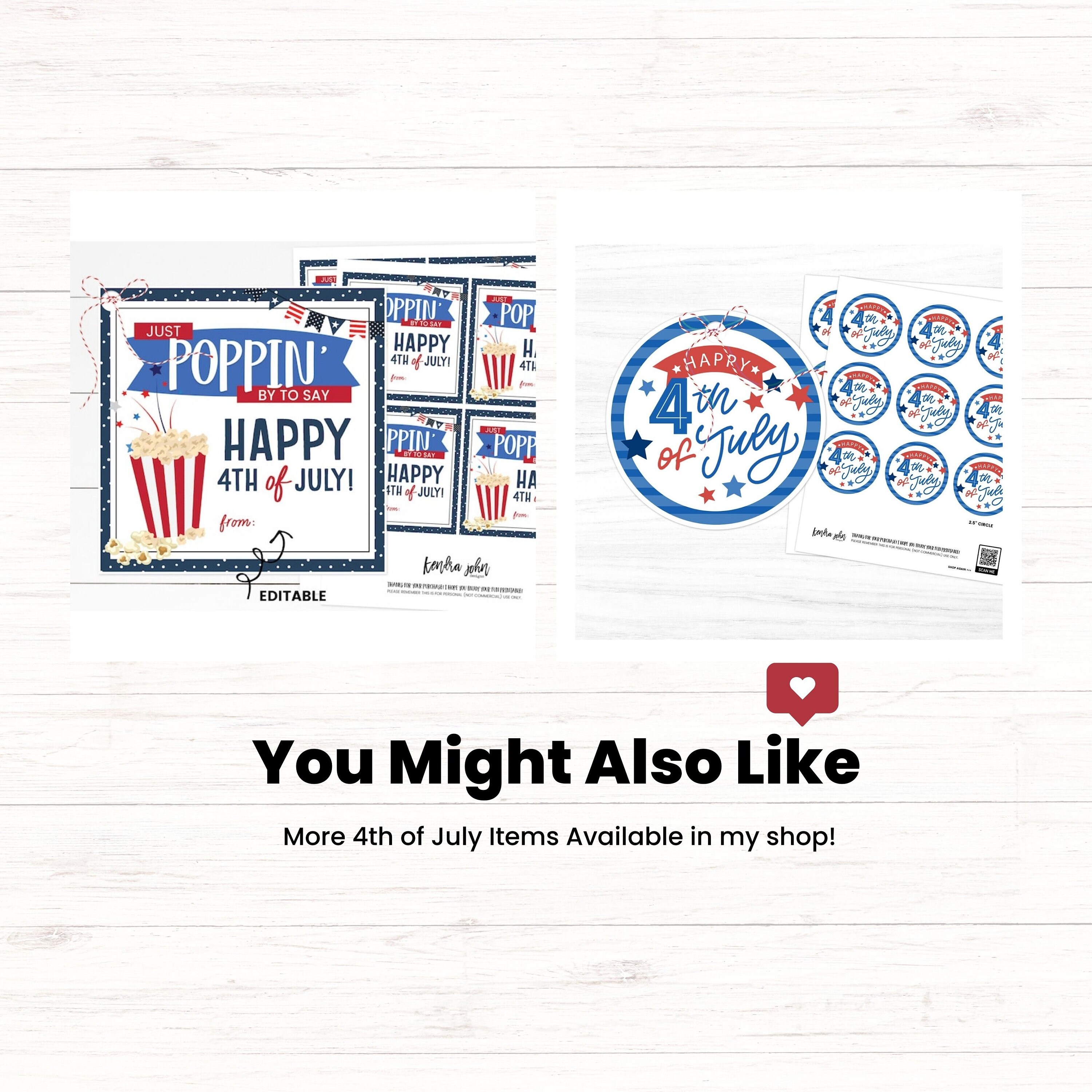 4th of July Popcorn Tag, July Employee Appreciation, 4th of July Treat ...
