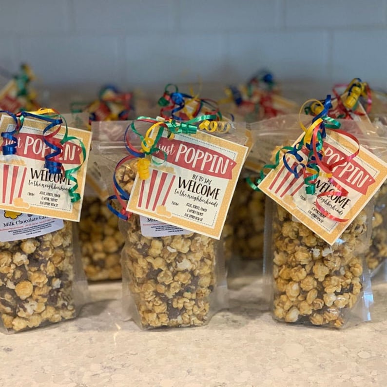 New Neighbor Gift, Treat Tag, Popcorn, Welcome to the Neighborhood ...