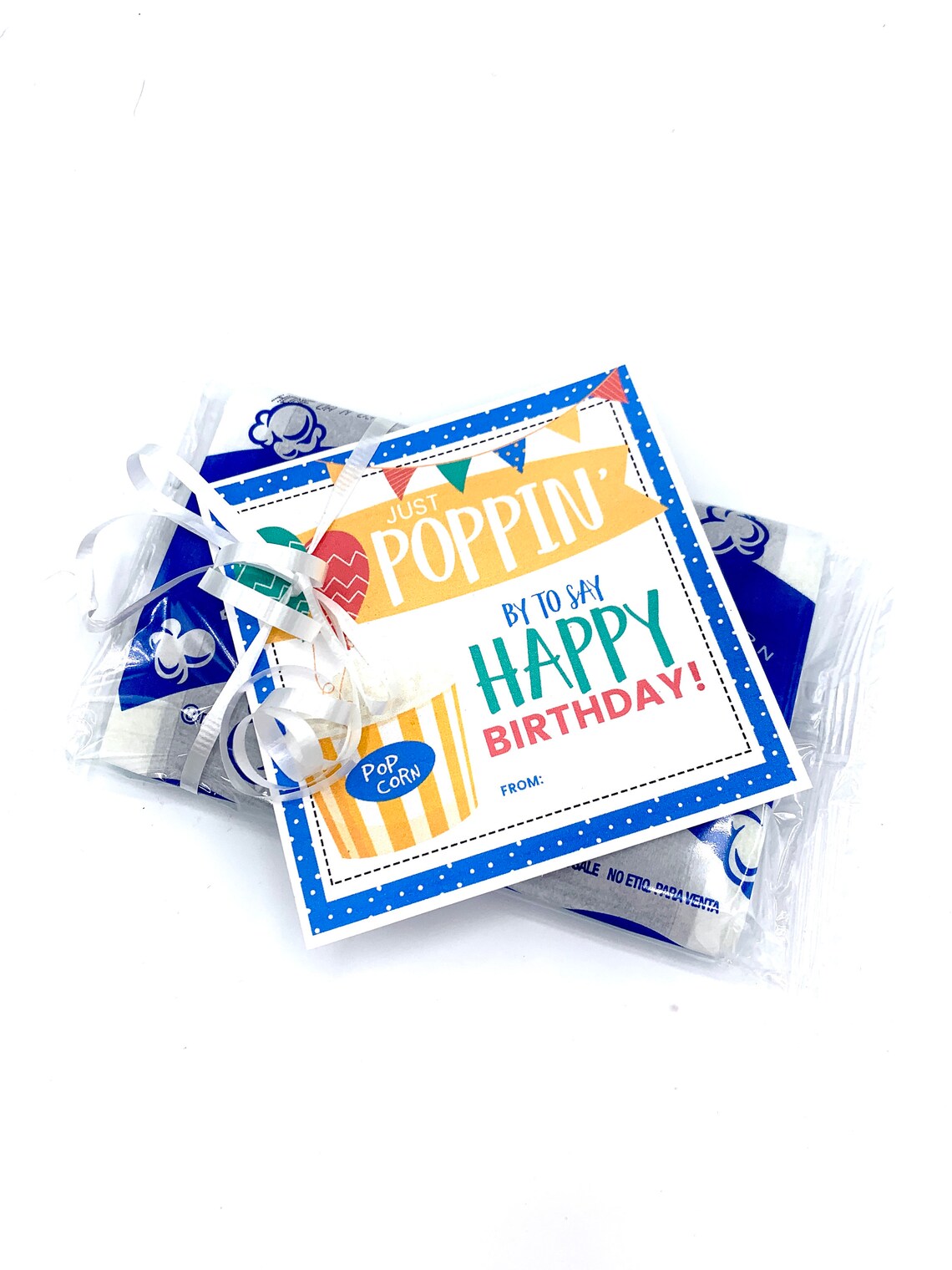 Popcorn Gift Tag Happy Birthday Treat Tag Just Poppin' - Etsy