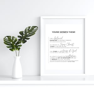 Young Women Theme, Printable YW Theme, YW Theme Poster, Young Women ...