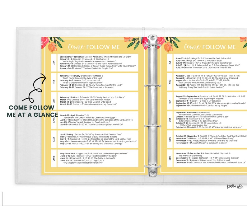 2022 Come Follow Me Come Follow Me Schedule Old Testament - Etsy