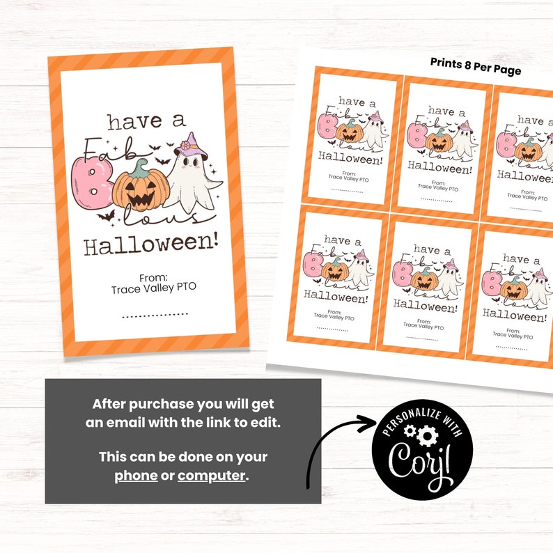 Faboolous Gift Tag, Halloween Appreciation Treat Tag, Halloween ...