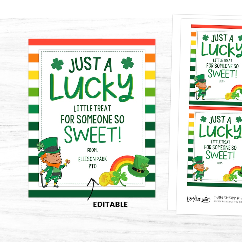 St. Patrick's Day Printable Tag St Patricks Day - Etsy