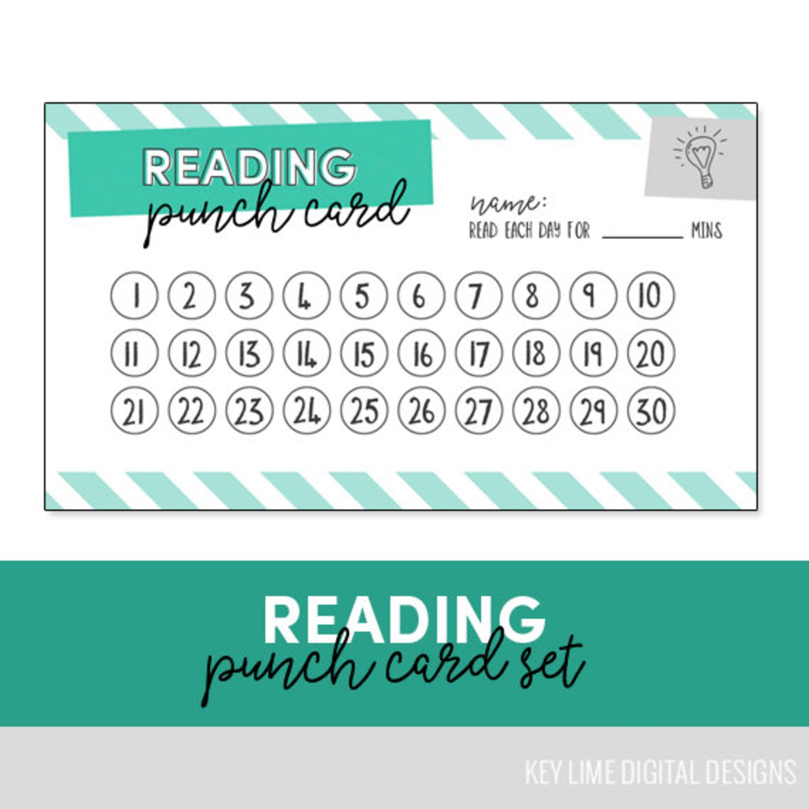 Reading Punch Card Reward Chart Homeschool Reading Log | Etsy
