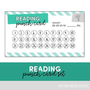 Reading Punch Card - Reward Chart - Homeschool - Reading Log - Etsy