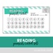 Reading Punch Card Reward Chart Homeschool Reading Log - Etsy