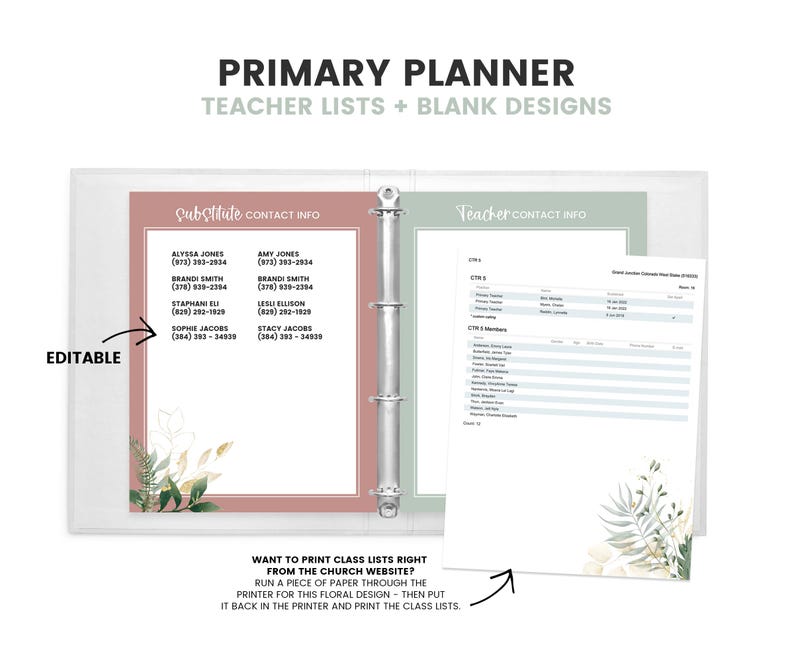 2026 LDS Primary Planner: Editable Binder for Primary Presidency (PDF ...