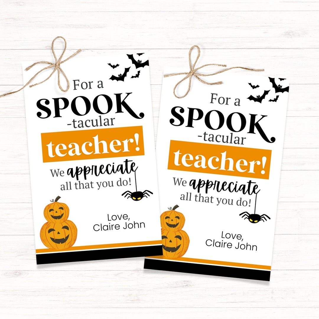Halloween Teacher Thank You, Halloween Teacher Appreciation, Halloween ...