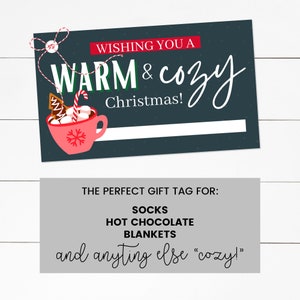Hot Chocolate Gift Tag, Christmas Neighbor Gift, Blanket Gift Tag ...