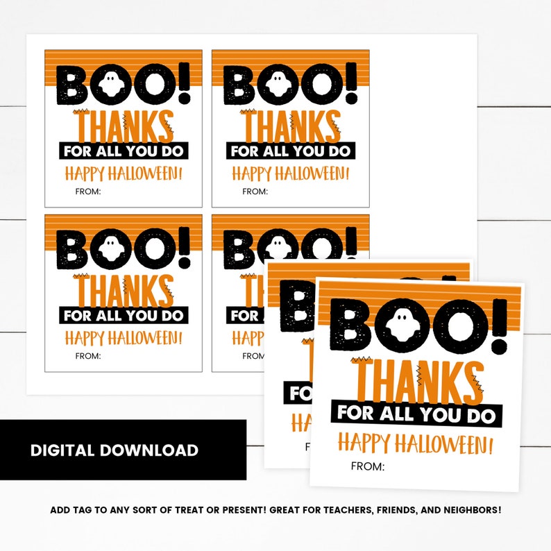 Halloween Gift Tag Thank You Gift Tag Teacher Staff Employee - Etsy