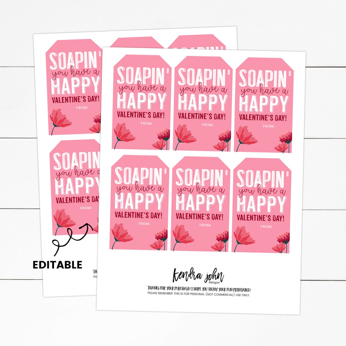 Hand Soap Gift Tag Valentines Soap Tag Teacher Valentine - Etsy