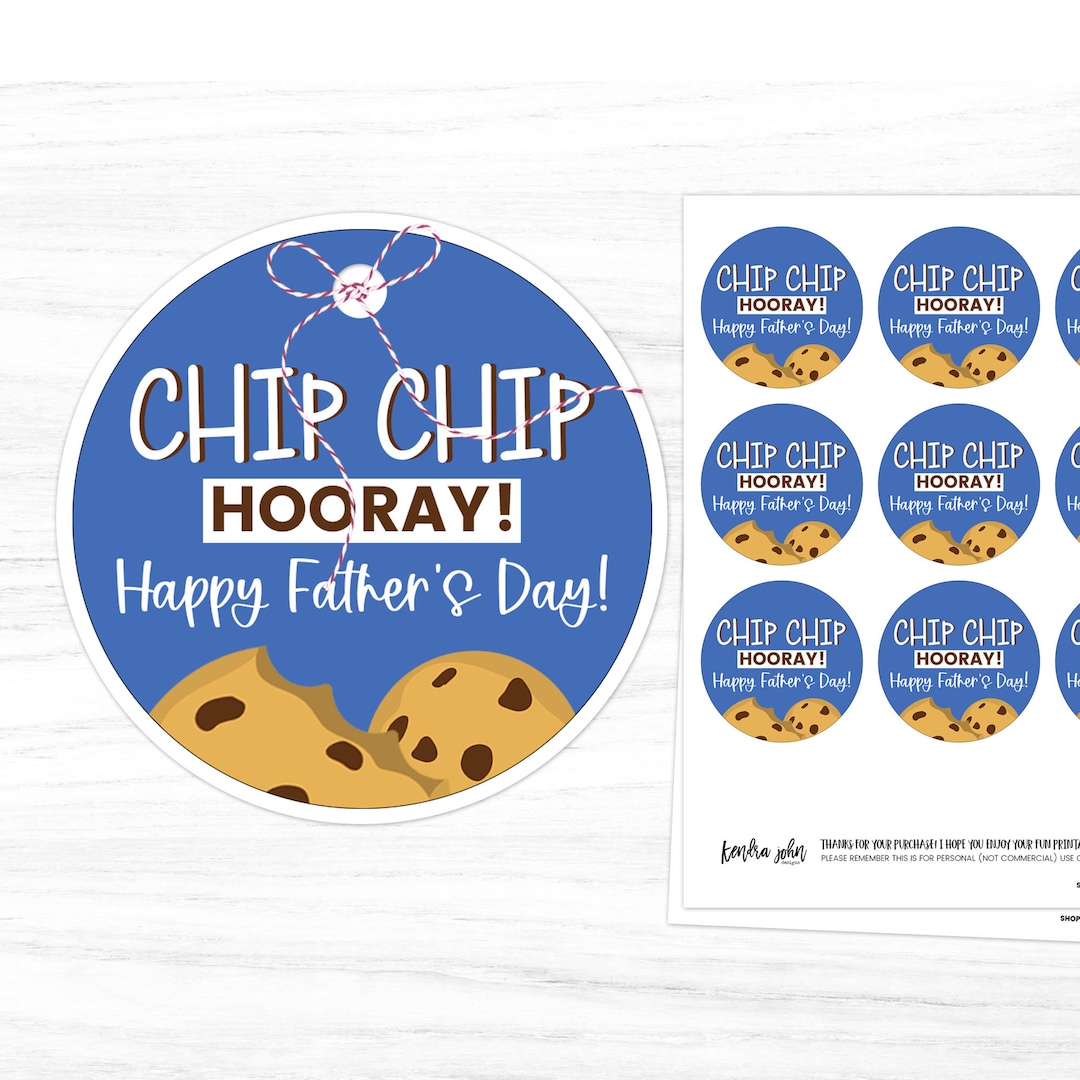 Father's Day Cookie Tag Printable, Chip Chip Hooray Handout - Etsy UK
