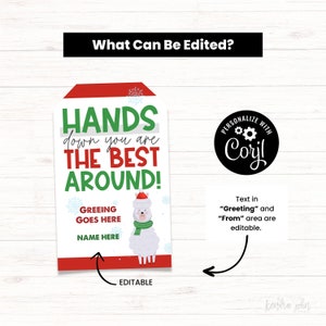 Christmas Soap Gift Tag, Hands Down Gift Tag, Christmas Appreciation ...