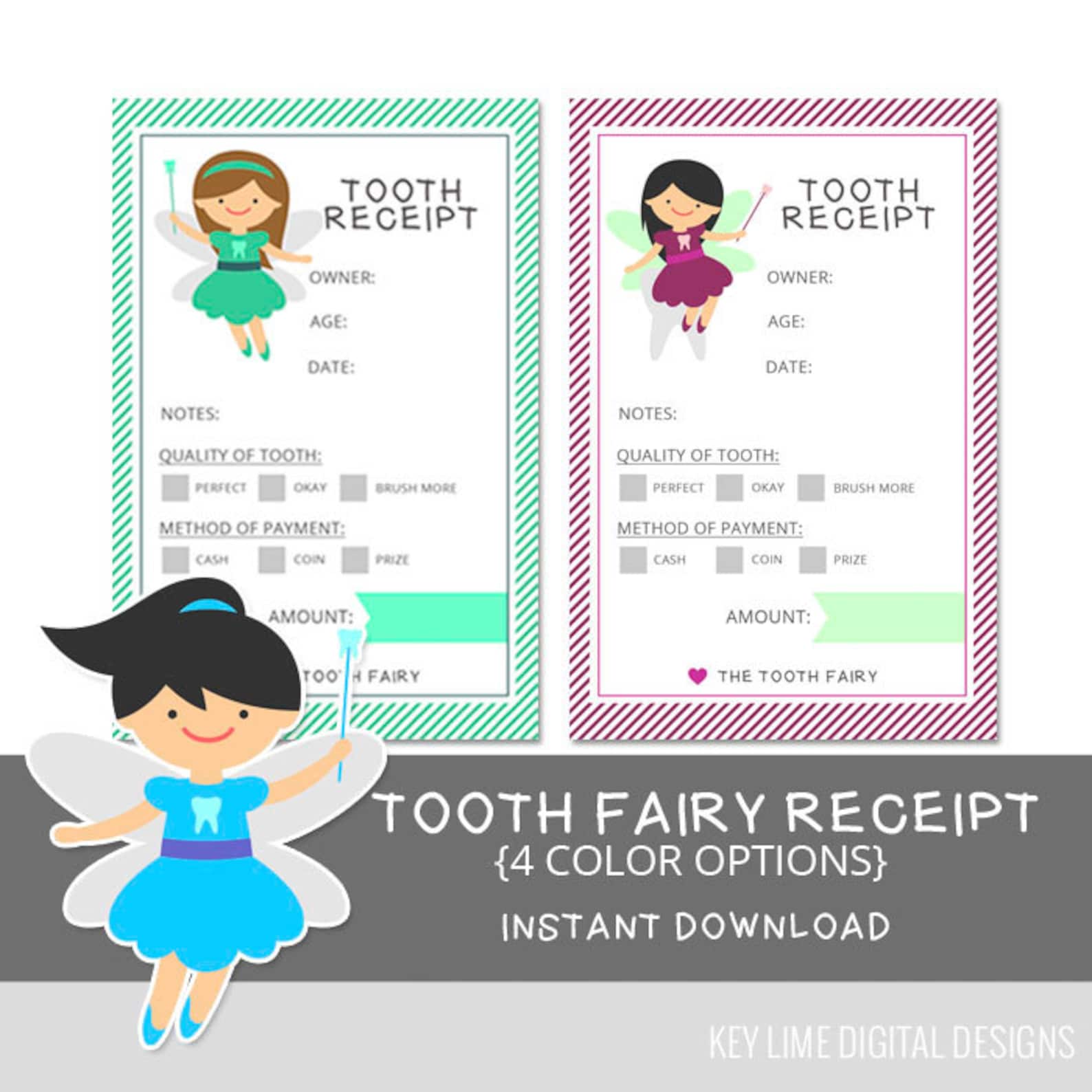 Tooth Fairy Certificate Printable Digital Download | Etsy