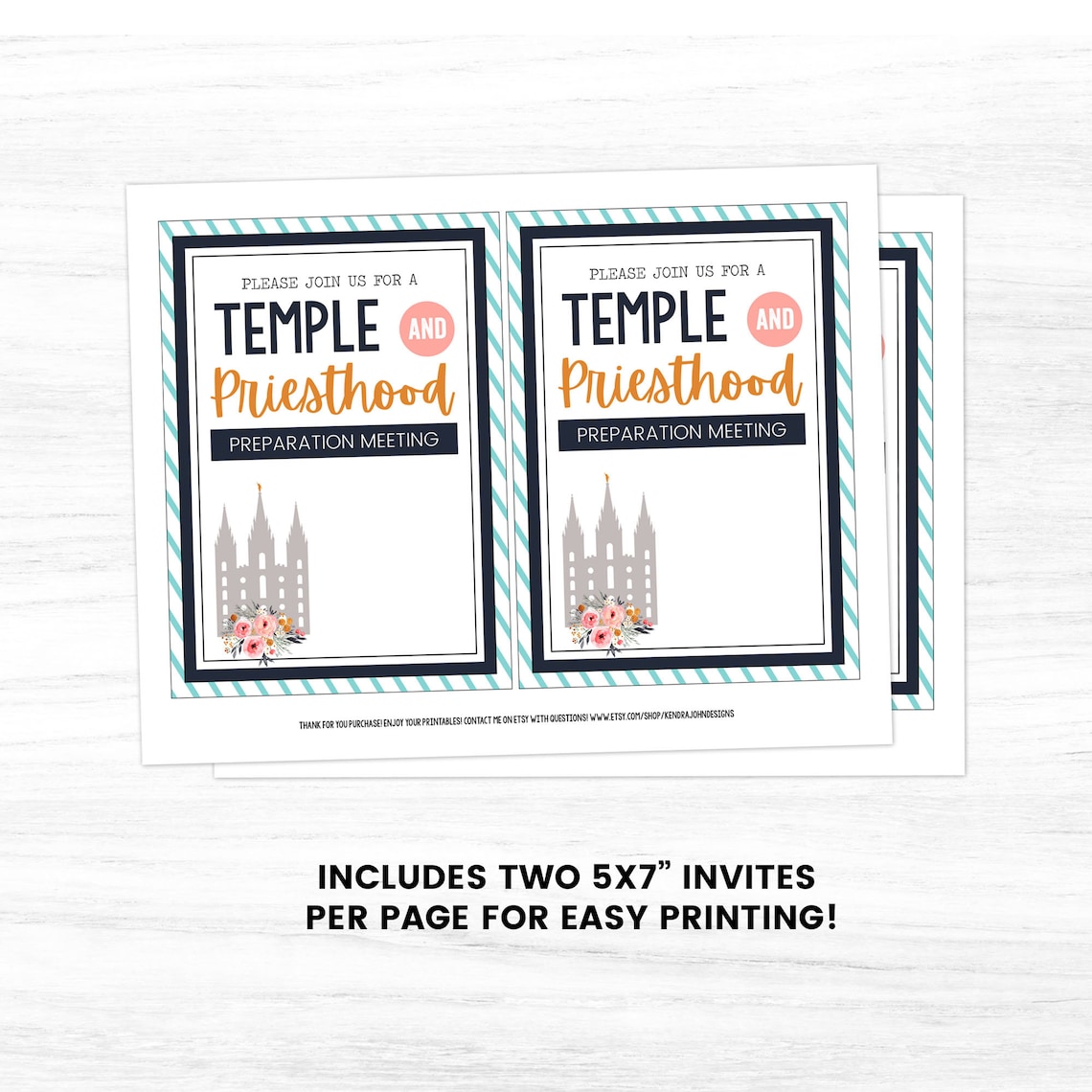 Editable Temple and Priesthood Preview Invitation Temple and - Etsy