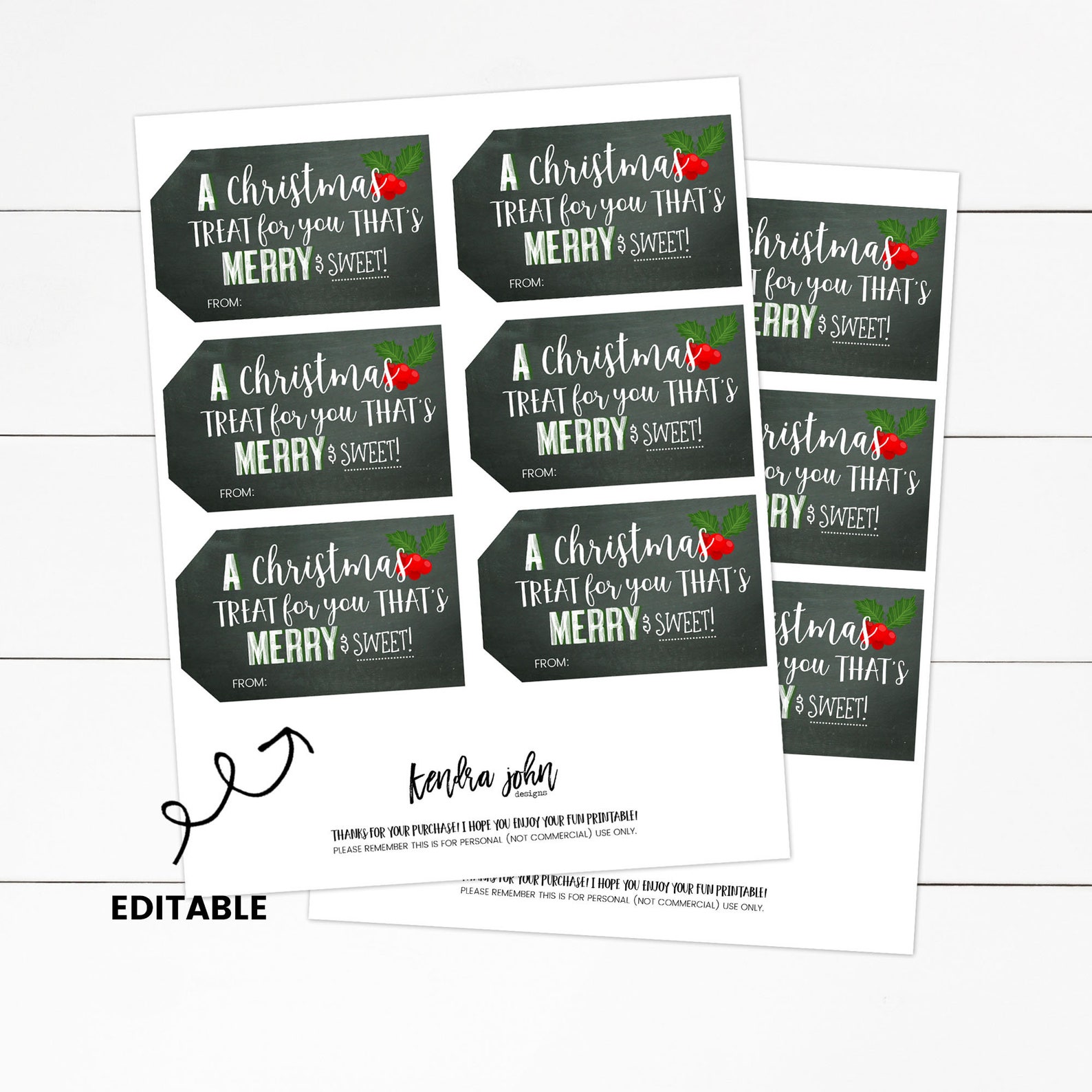 Neighbor Christmas Gift Printable Christmas Treat Tag - Etsy