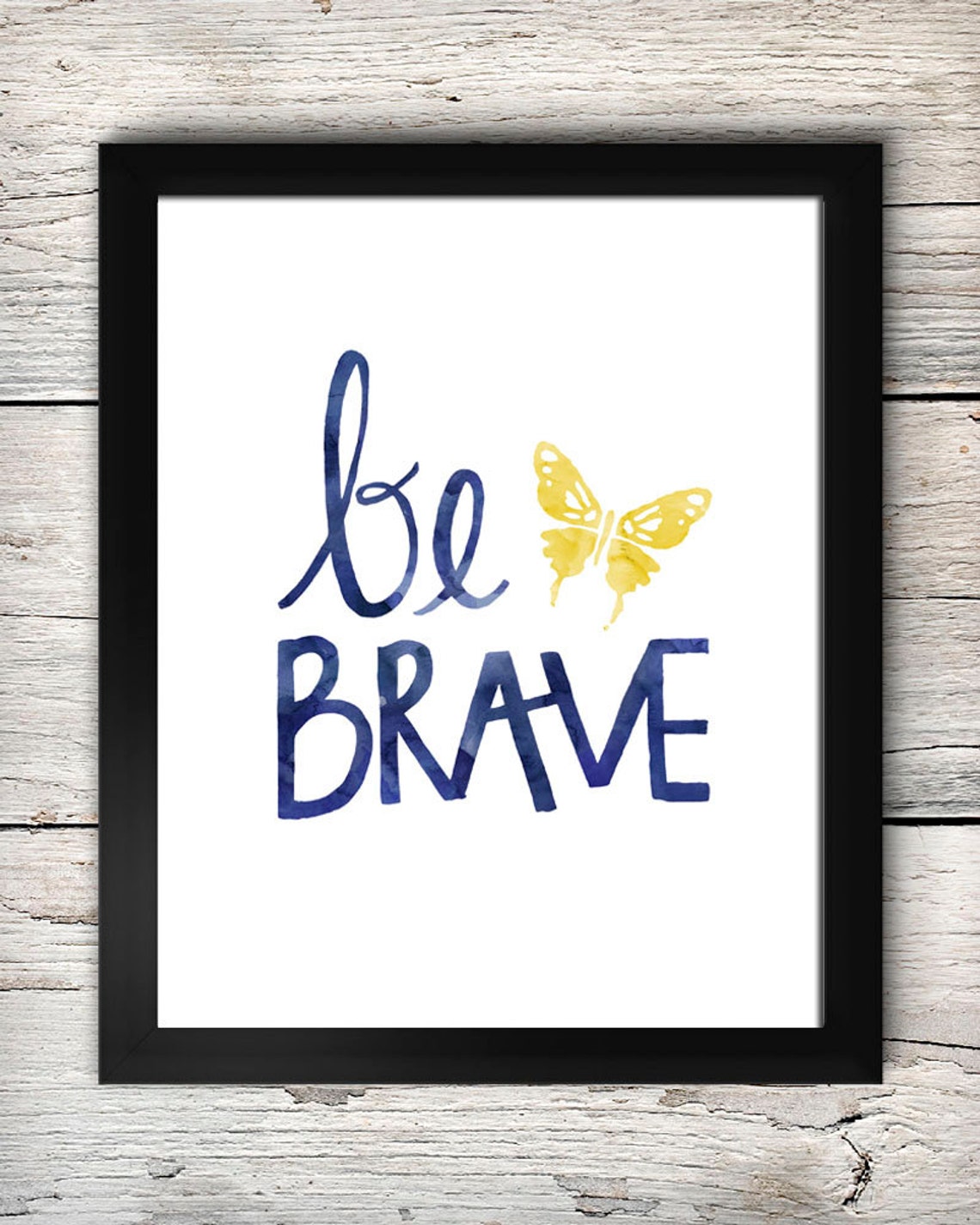 Be Brave in Navy Printable Art Print Watercolor - Etsy