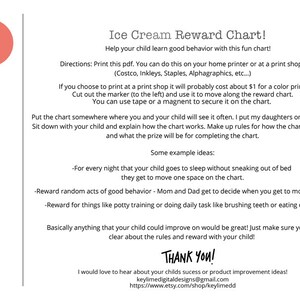 Ice Cream Reward Chart, Printable Behavior Chart, Girls Reward Chart ...