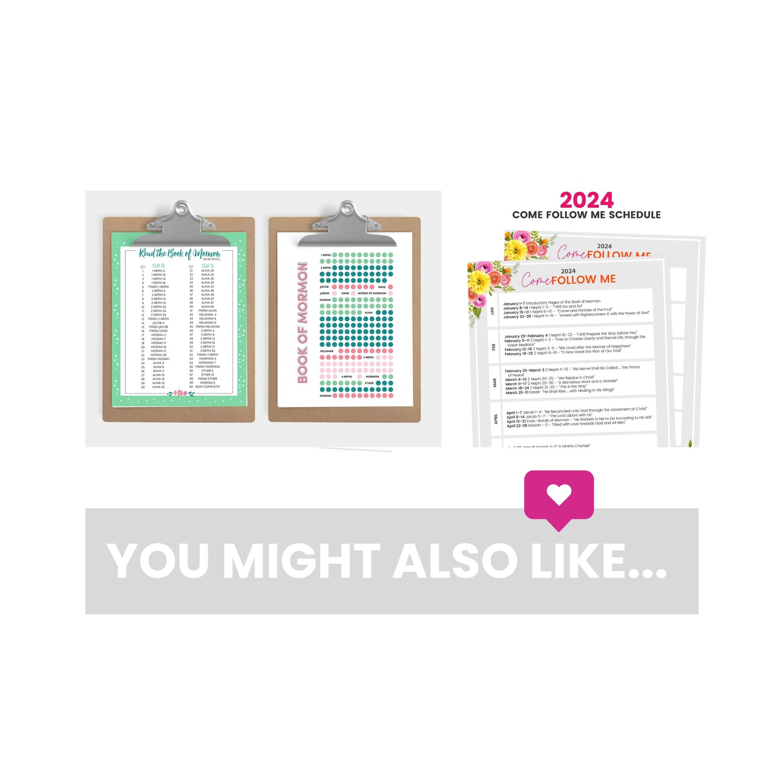 Book of Mormon Reading Chart, Come Follow Me 2024, Book of Mormon ...