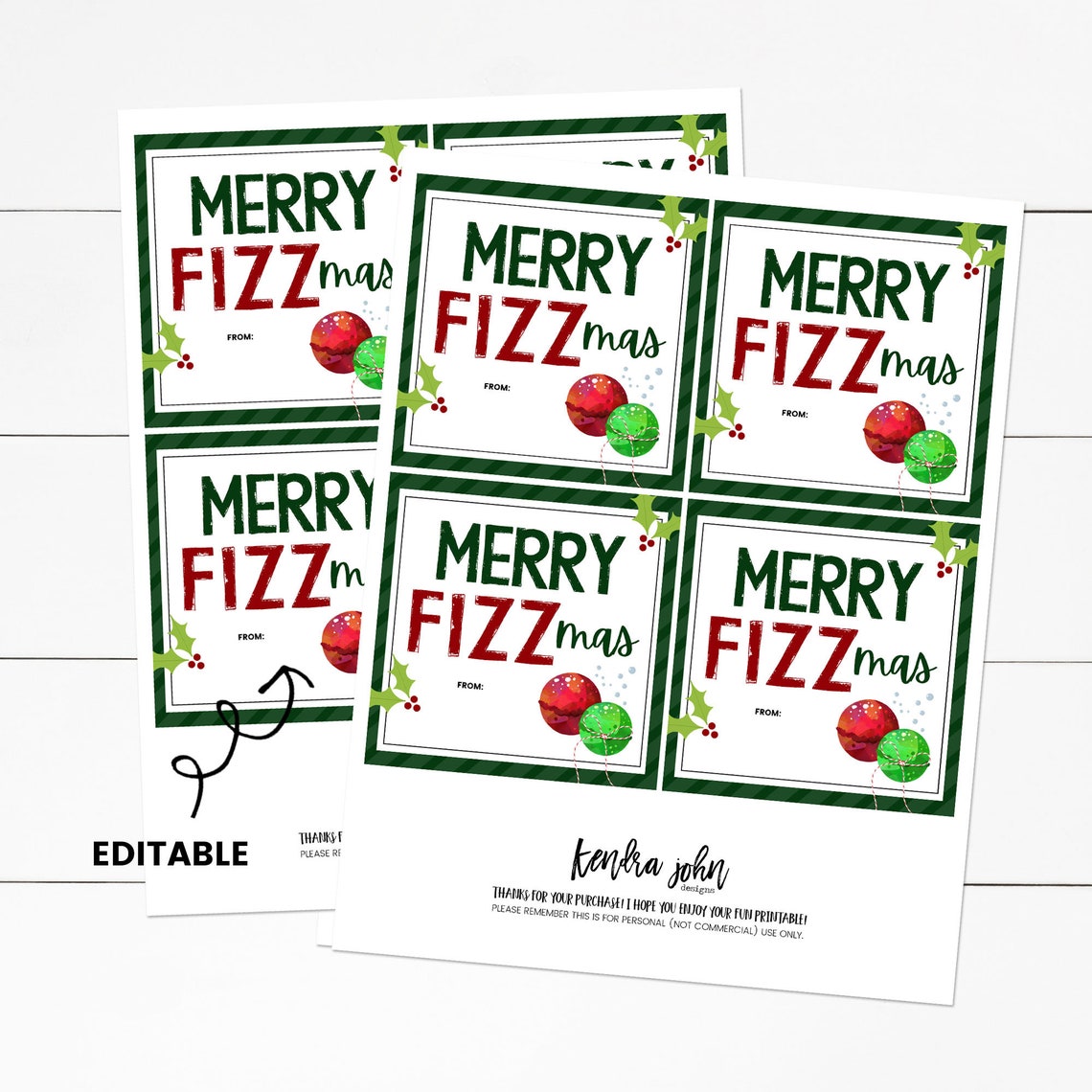 Bath Bomb Gift Tag Teacher Christmas Gift Tag Bath Fizz | Etsy