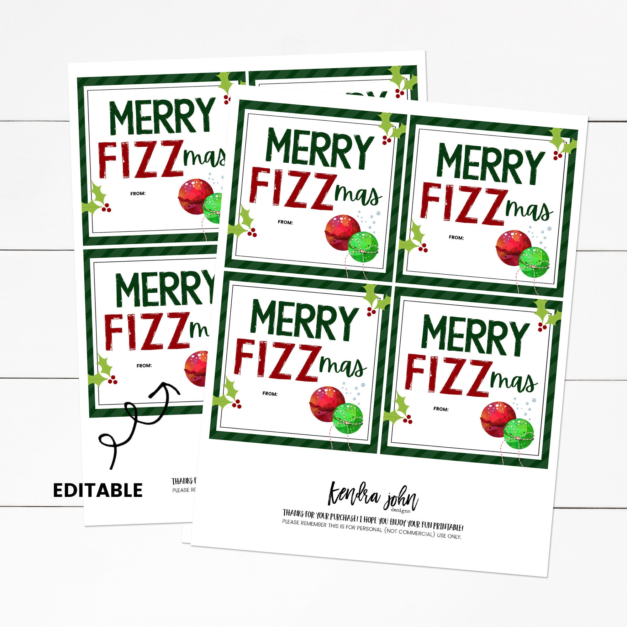 Bath Bomb Gift Tag, Teacher Christmas Gift Tag, Bath Fizz Tags ...