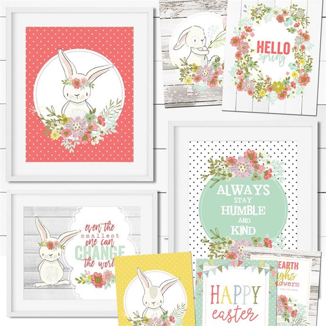 BUNDLE, Hello Spring Sign, Spring Decor, Wall Art Prints, Easter ...