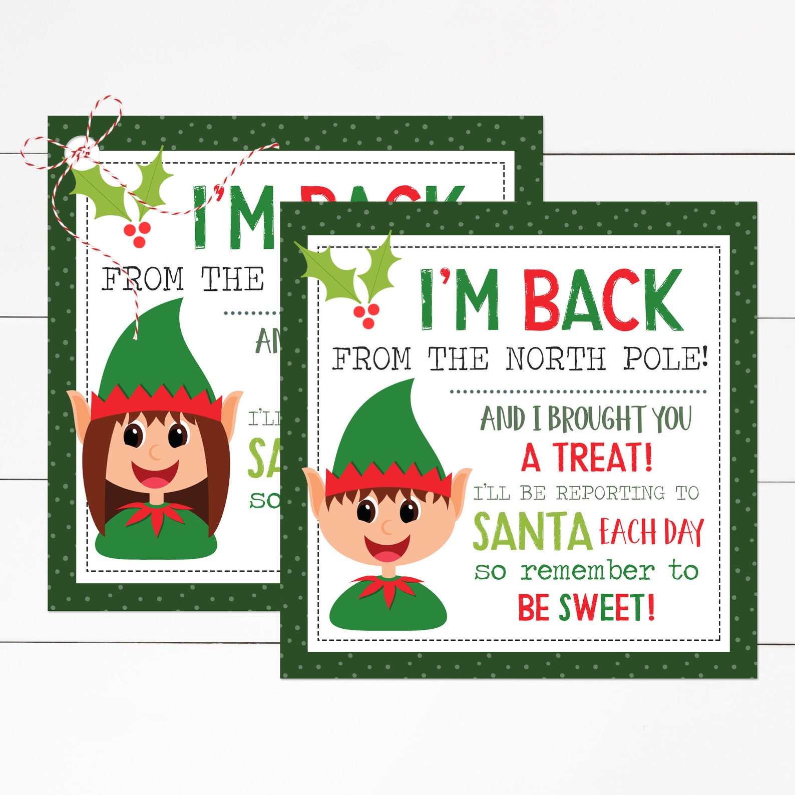 Elf I'm Back Tag Elf Treat Tag Elf Arrival Letter Elf | Etsy