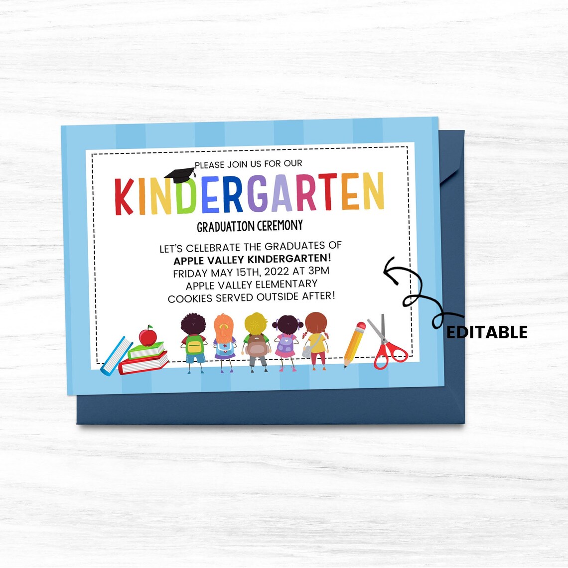 Kindergarten Graduation Invitation Printable Graduation - Etsy