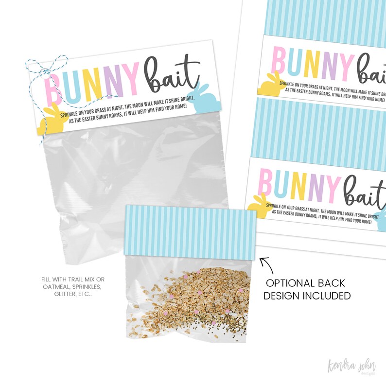 Bunny Bait, Easter Bunny Food, Easter Bag Topper, Easter Gift Tag ...