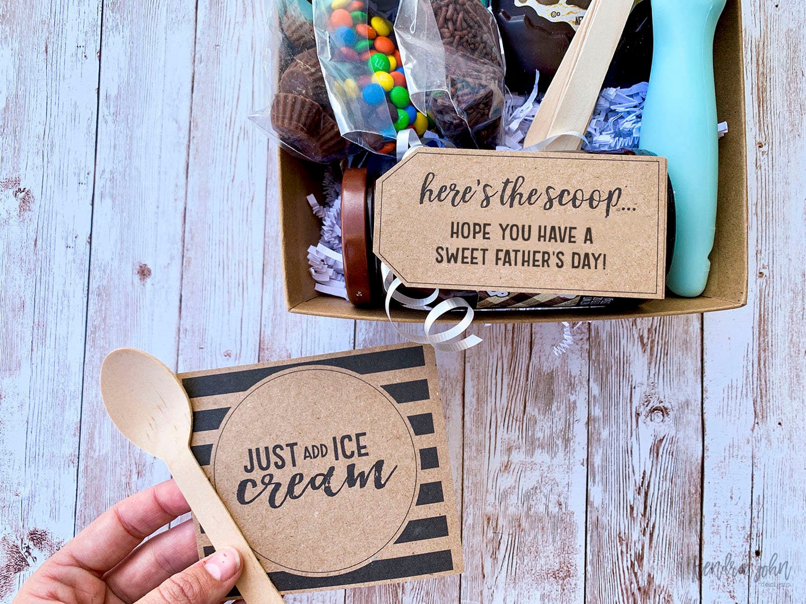 Ice Cream Gift Basket, Fathers Day Gift Basket, Just Add Ice Cream Tag ...