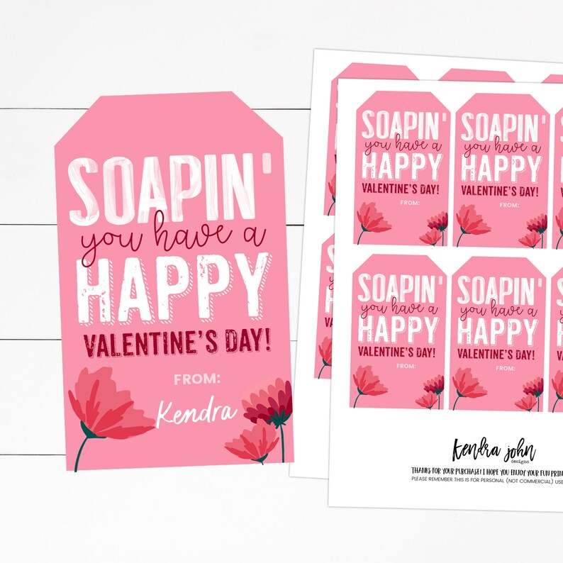 Hand Soap Gift Tag Valentines Soap Tag Teacher Valentine - Etsy