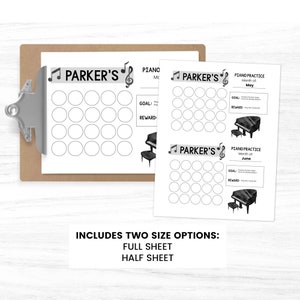 Piano Practice Chart, Printable Practice Log, Piano Practice Tracker ...