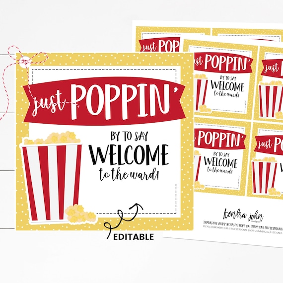 Welcome to the Ward Just Poppin' By Relief Society - Etsy