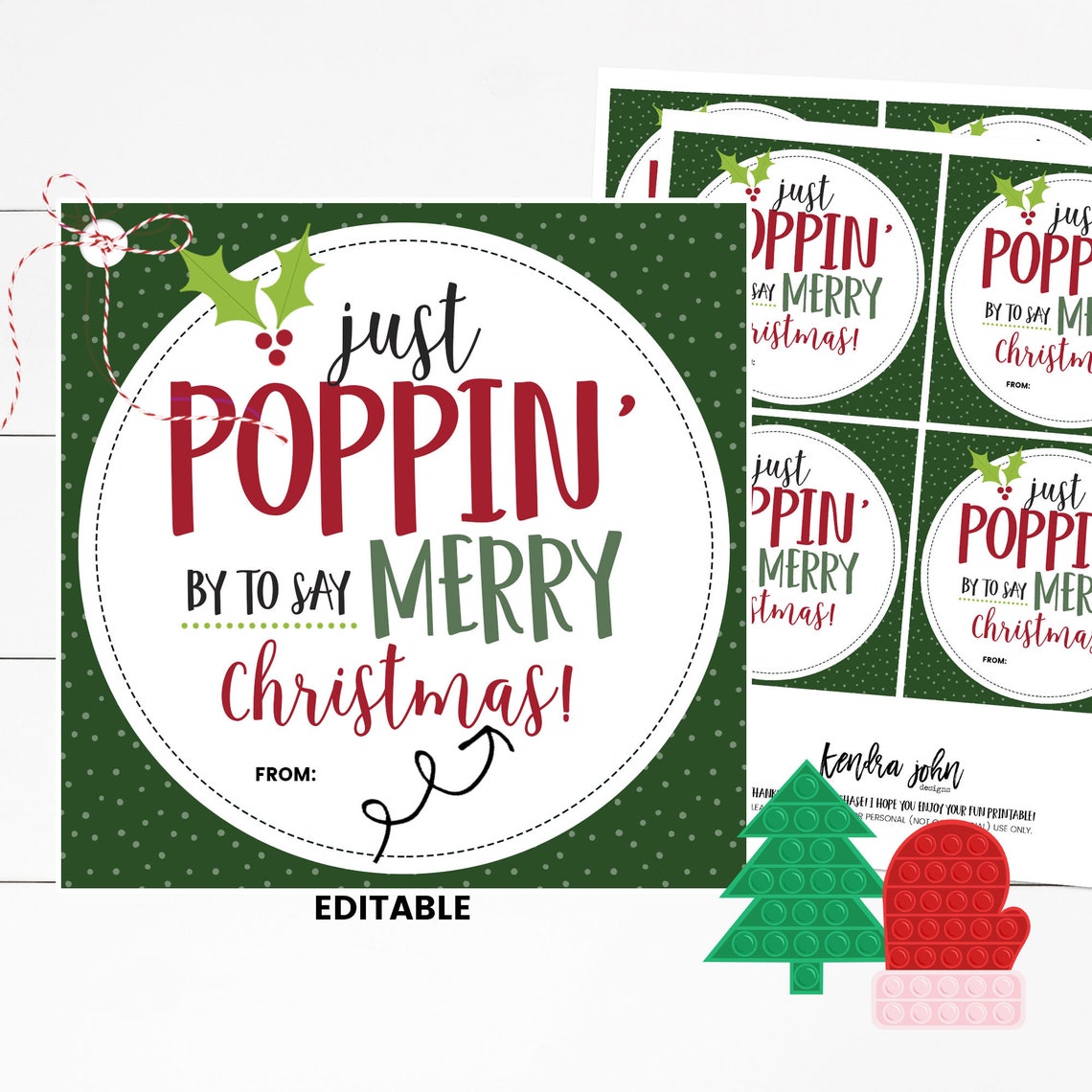 Pop It Gift Tag Fidget Toy Favor Tag Pop It Gift Idea - Etsy