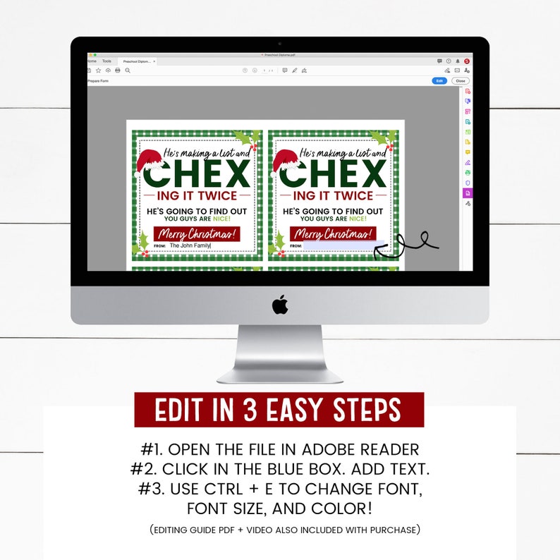 Chex Mix Gift Tag Neighbor Christmas Gift Printable | Etsy