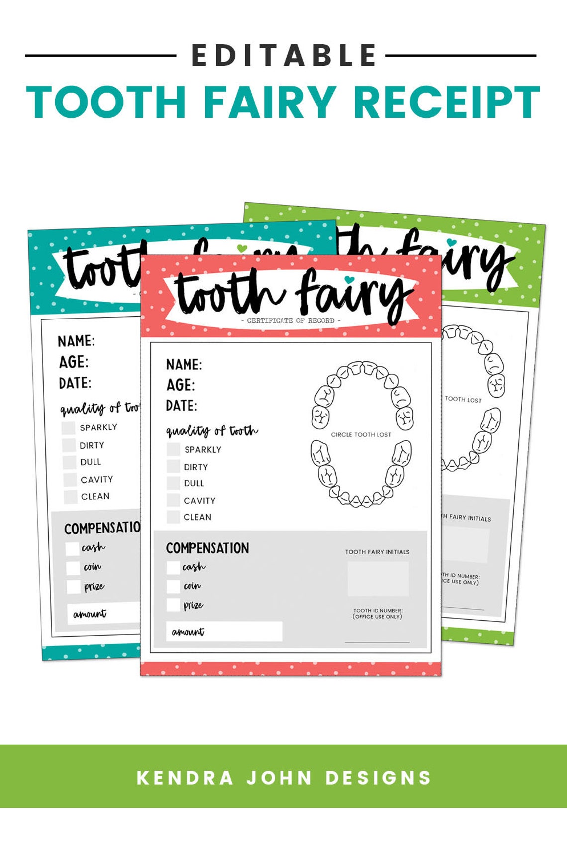 Tooth Fairy Receipt, Lost Tooth Receipt, Tooth Fairy Printable ...